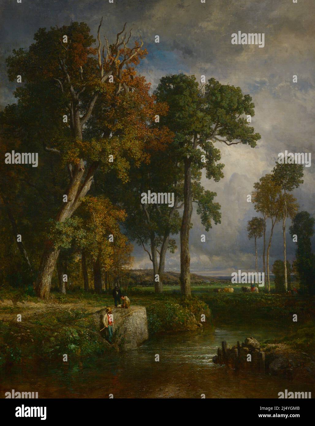 Constant Troyon (1810-1865). French painter. The Fishermen, ca. 1850 ...