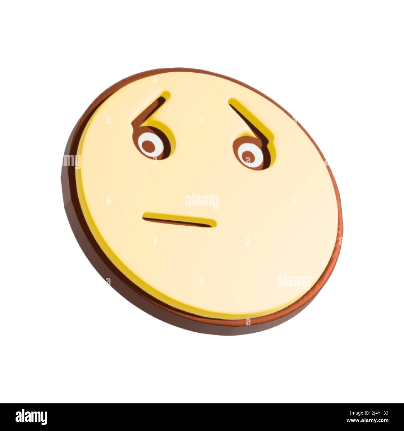 Sad face 3d illustration. Cartoon character isolated on white ...