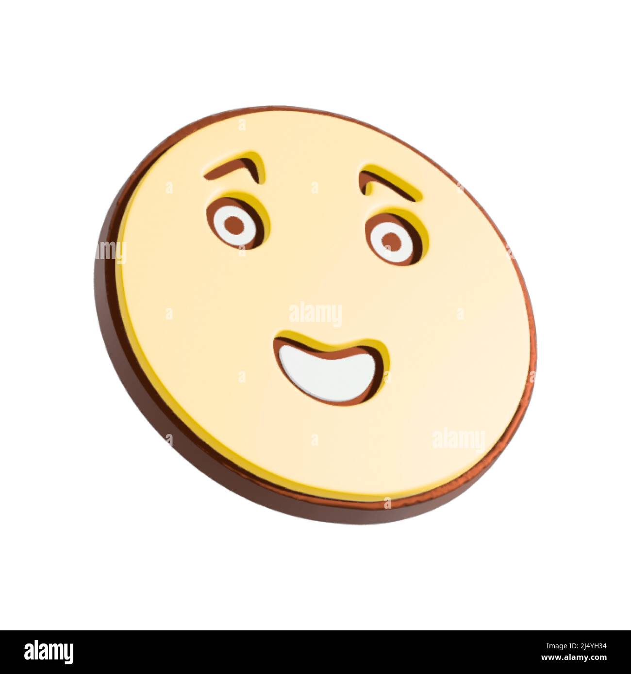Happy smiley face 3d illustration. Cartoon character isolated on white ...
