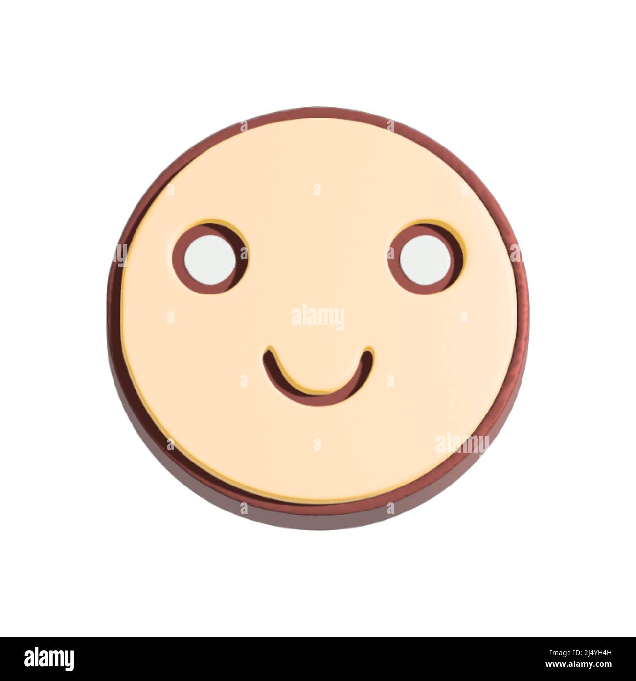 Happy smiley face 3d illustration. Cartoon character isolated on white ...