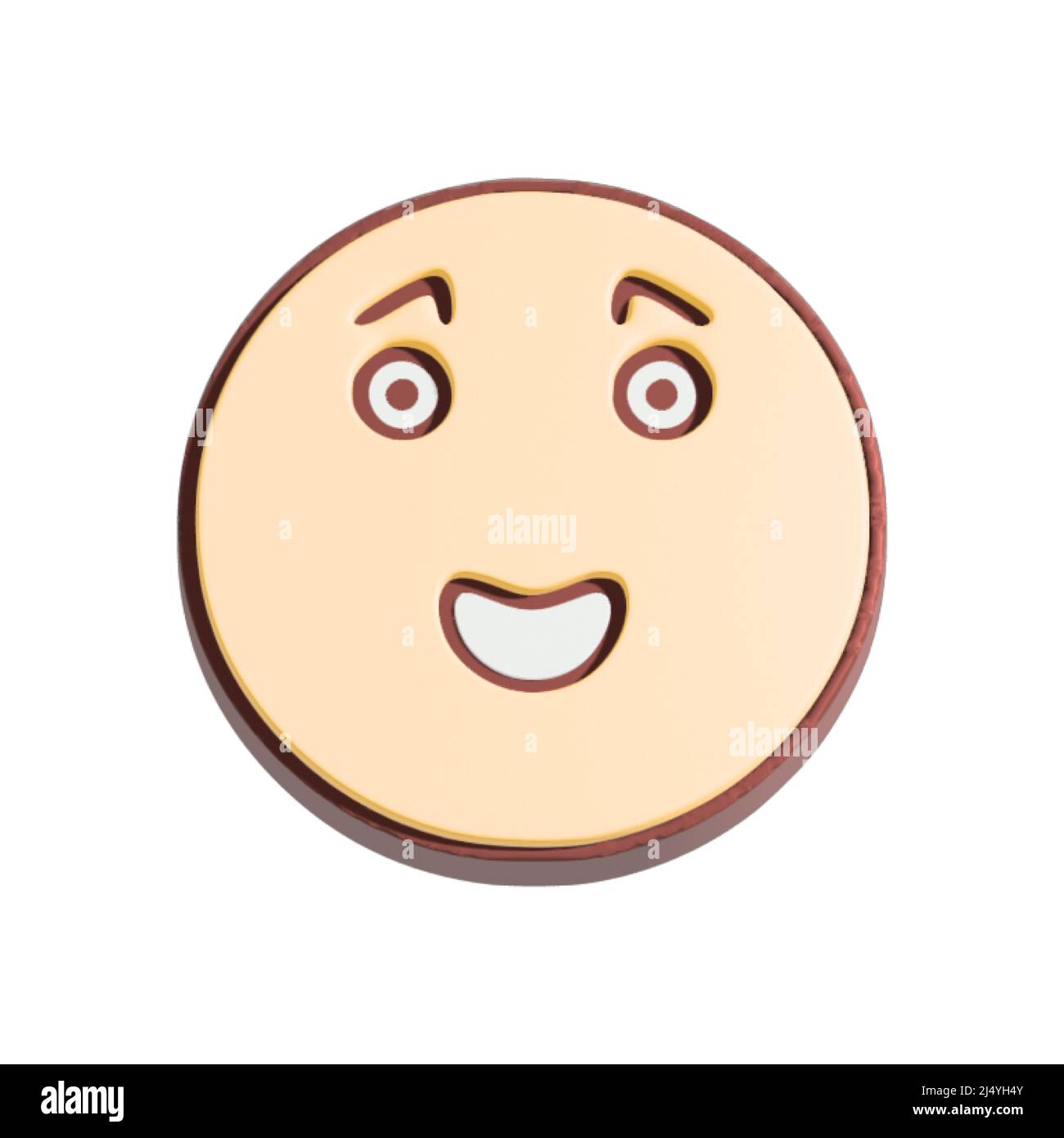 Happy smiley face 3d illustration. Cartoon character isolated on white ...