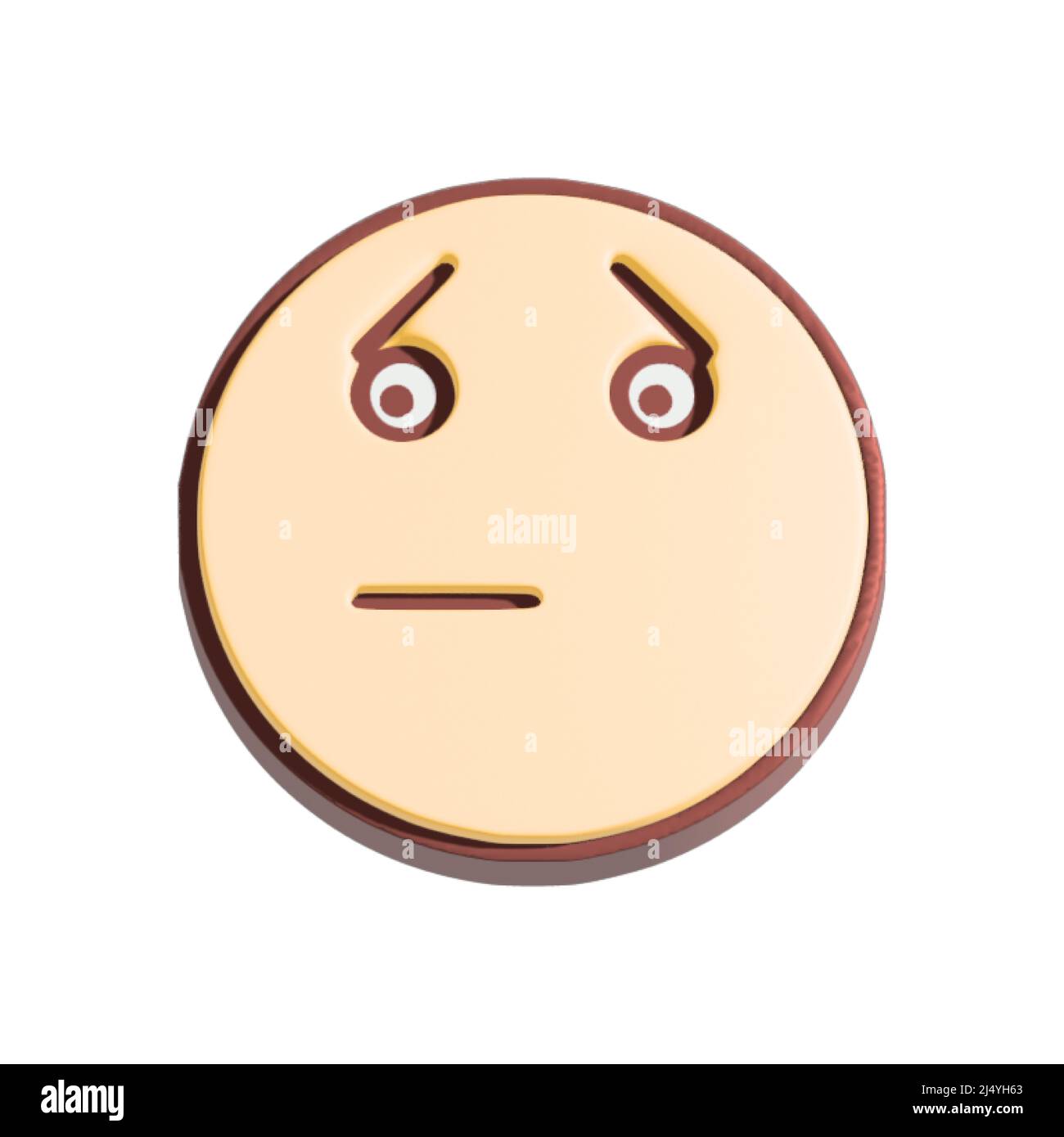Sad face 3d illustration. Cartoon character isolated on white ...
