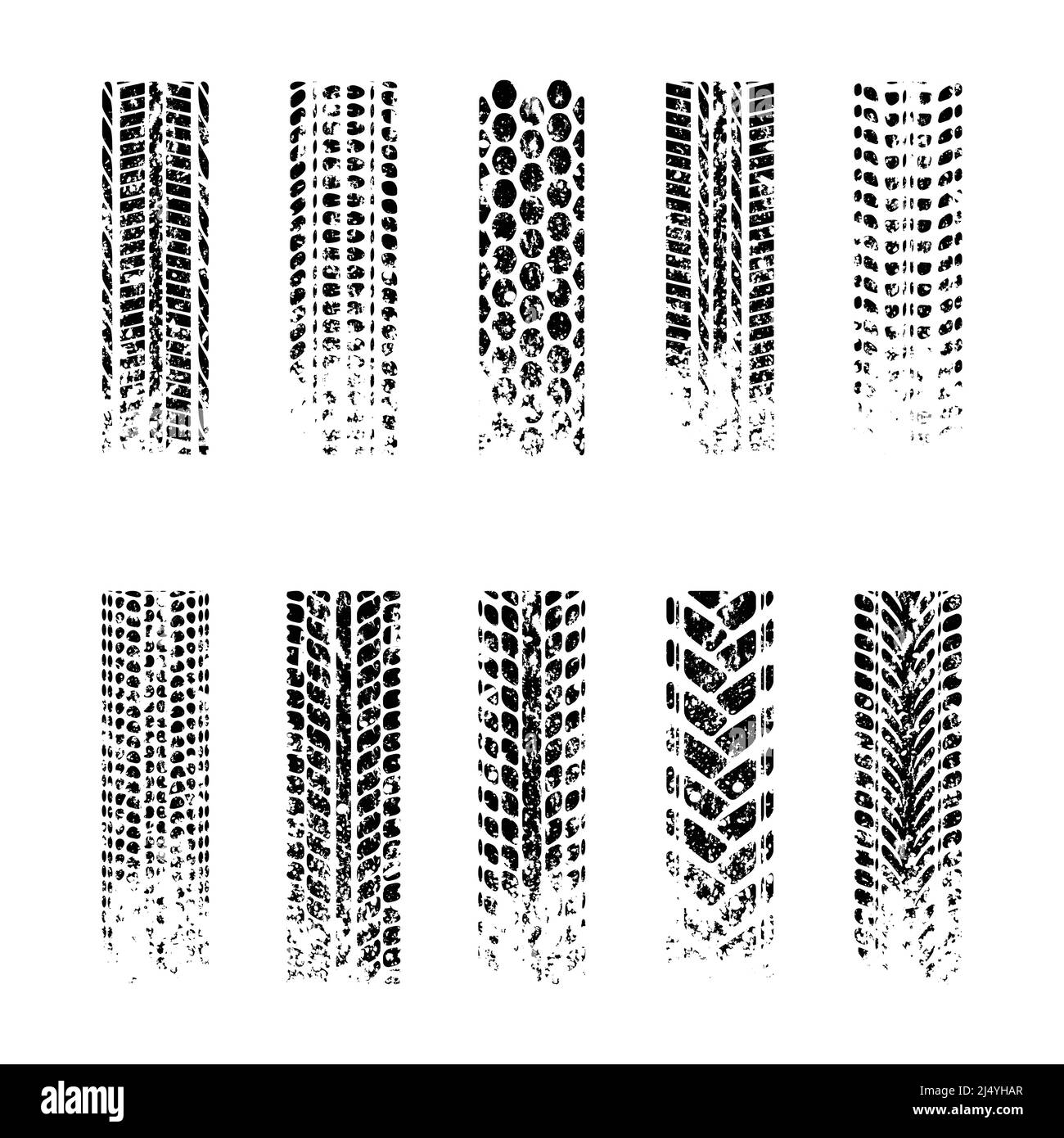 Tire tracks grunge round corners silhouettes Stock Vector Image & Art ...