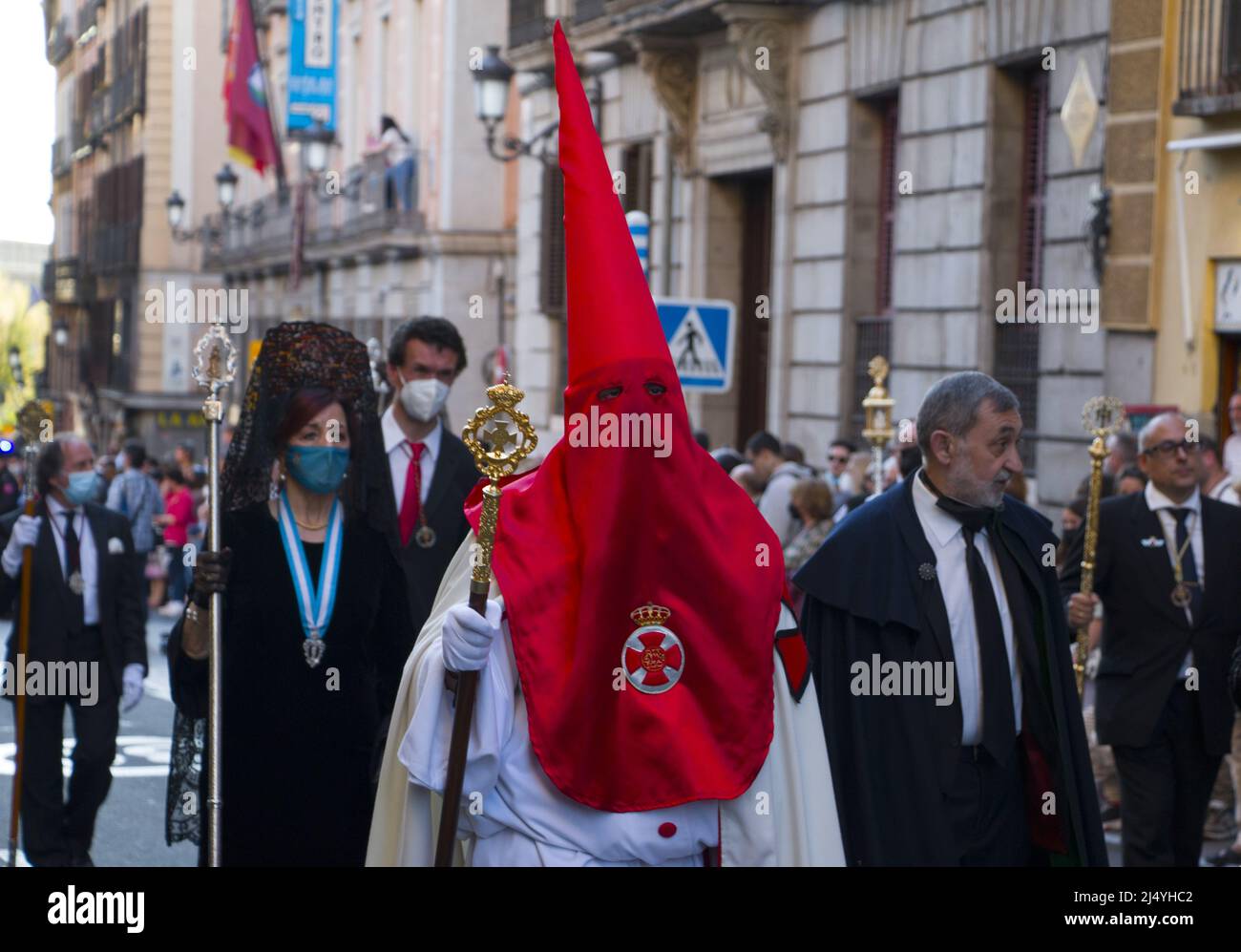 Semana Santa 2022, Capirote, Nazareno, Madrid Stock Photo - Alamy