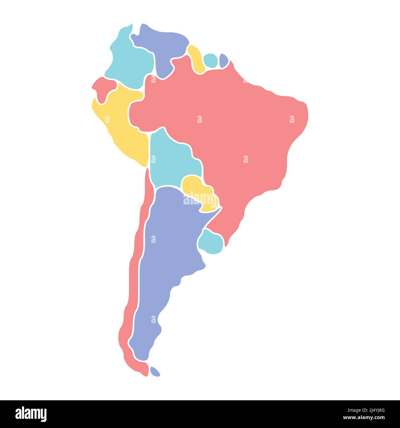 Smooth map of South America continent Stock Vector Image & Art - Alamy
