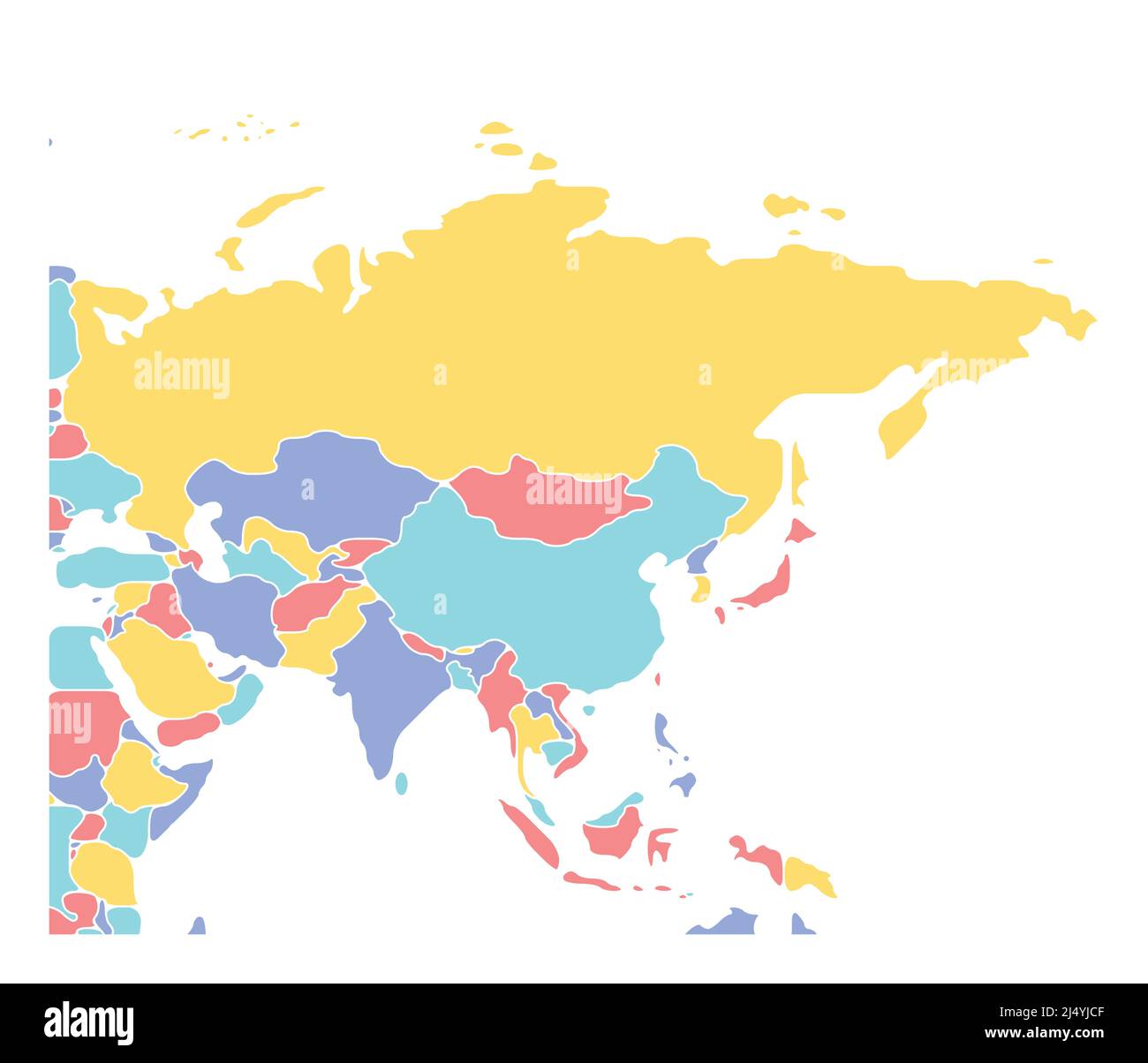 Smooth map of Asia continent Stock Vector Image & Art - Alamy