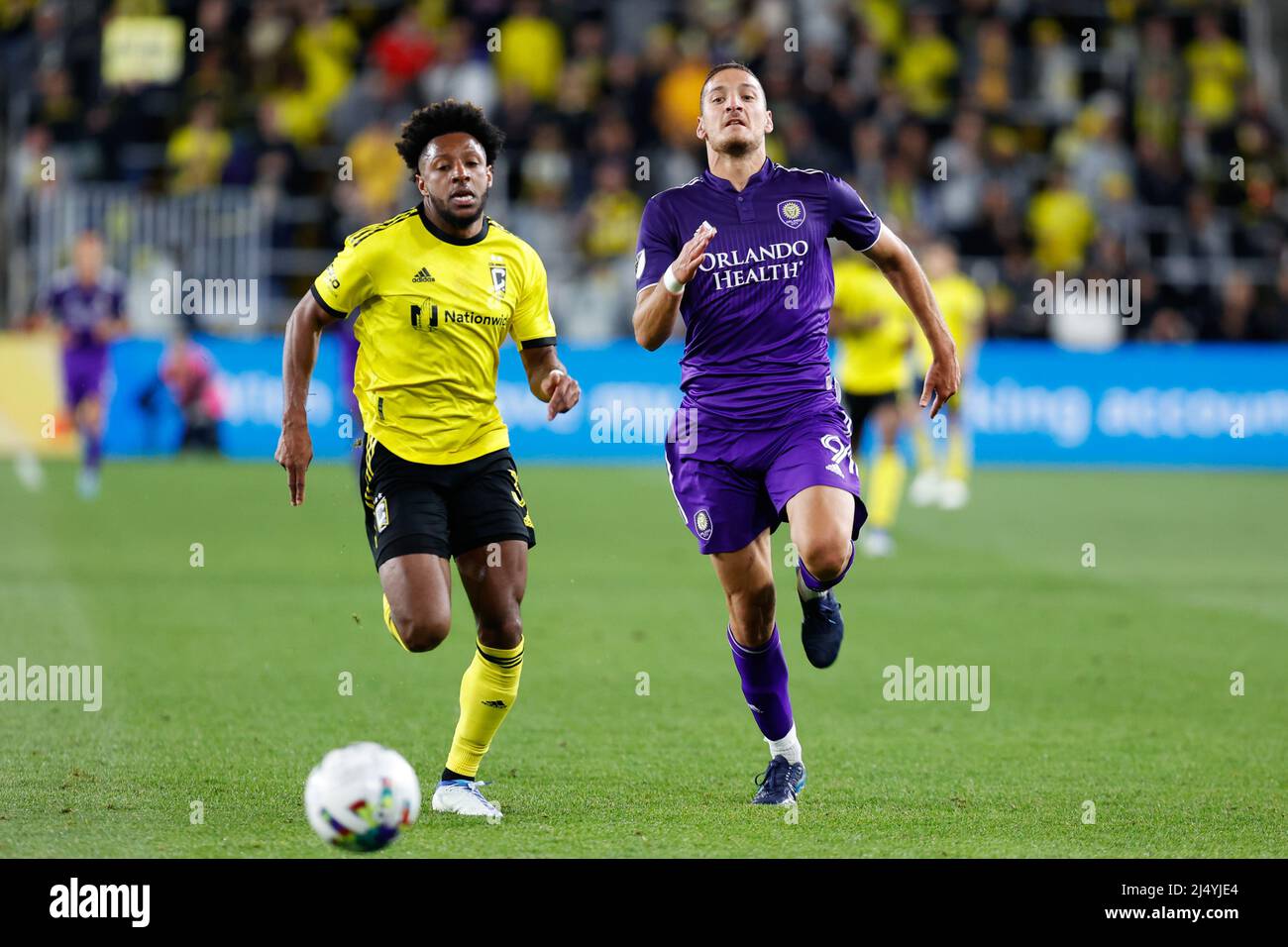 COLUMBUS, OH - APRIL 16: Columbus Crew defender Steven Moreira (31) and ...
