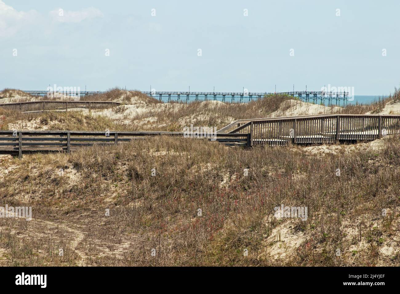 Sunset Beach Fishing Pier in North Carolina Stock Photo - Alamy