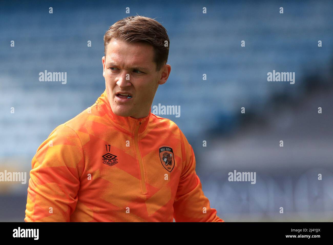 Sean McLoughlin #17 of Hull City warming up prior to kick off Stock ...