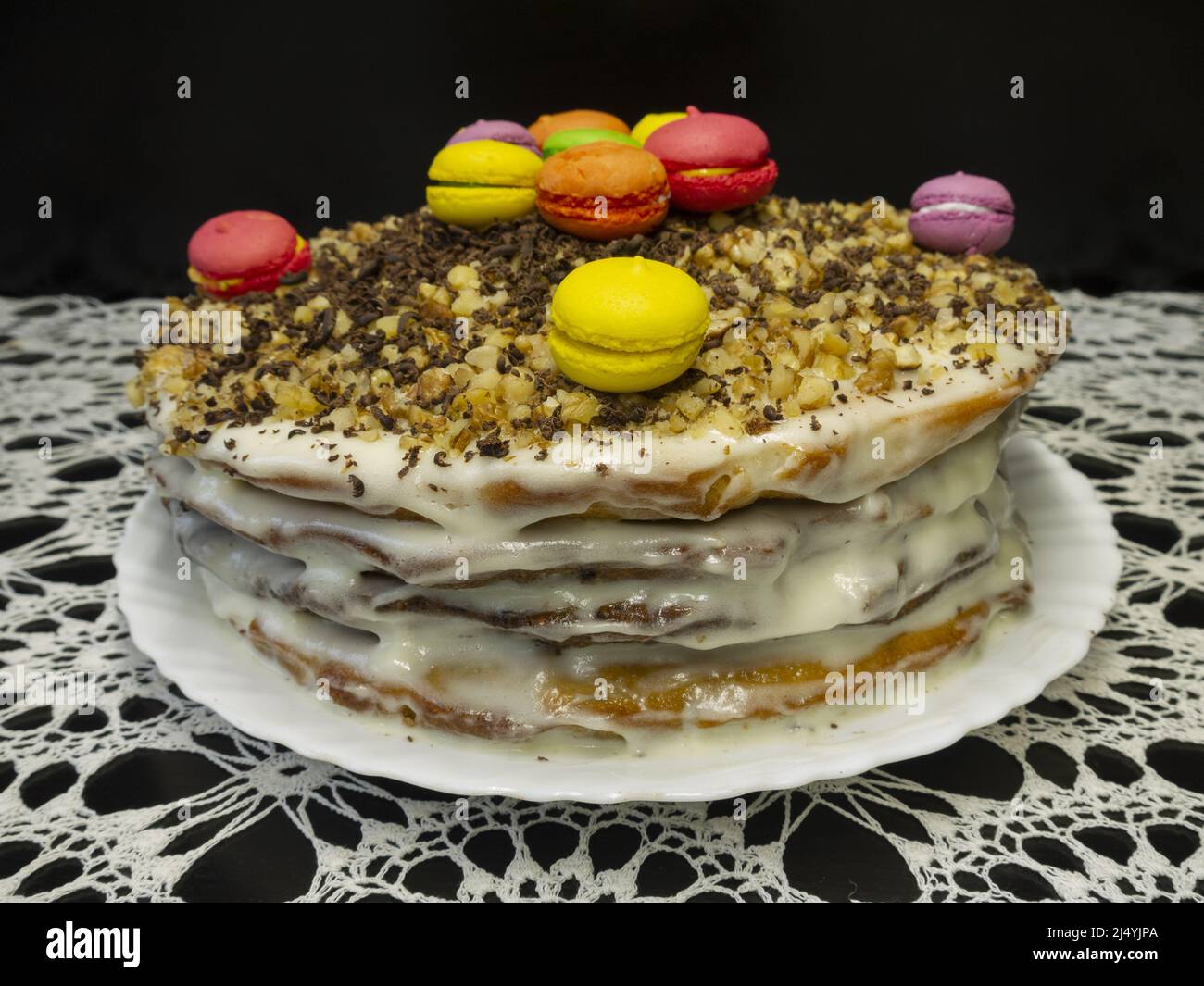 Festive homemade cake. Homemade birthday cake Stock Photo - Alamy