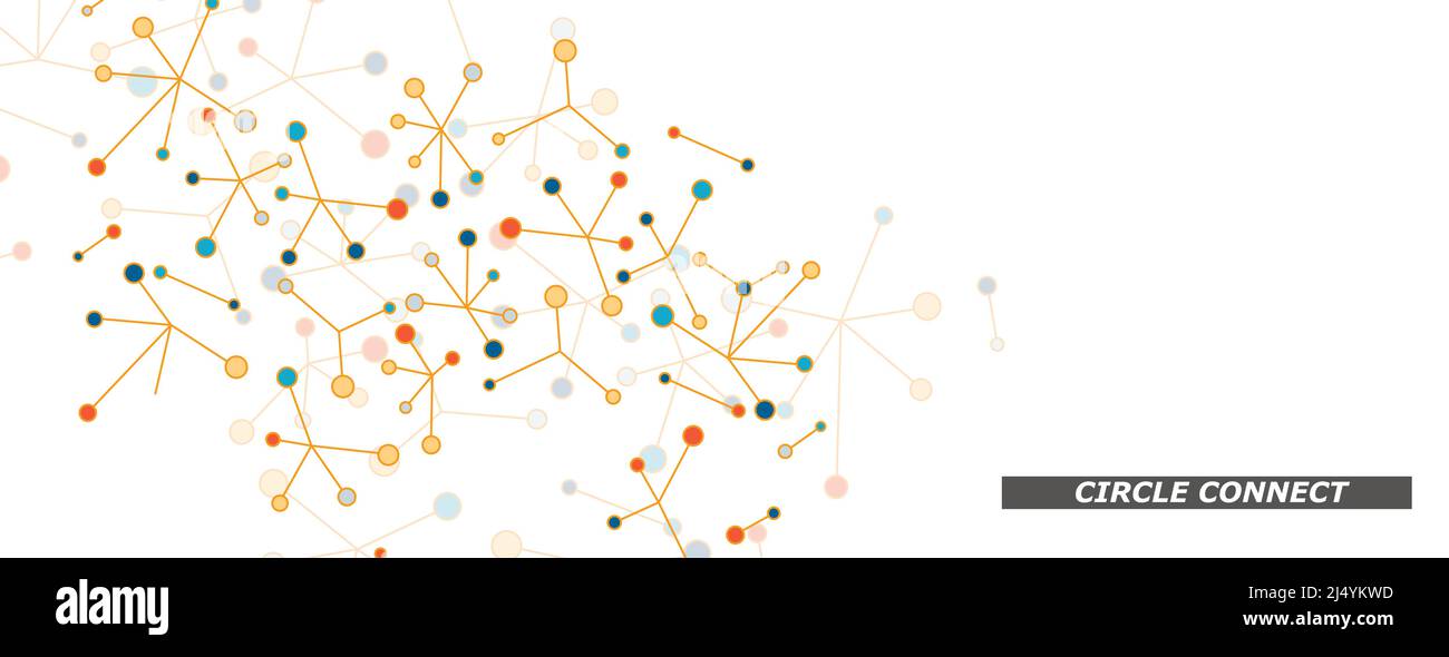 Dots with connections lines. Circle global connectivity design. Vector ...