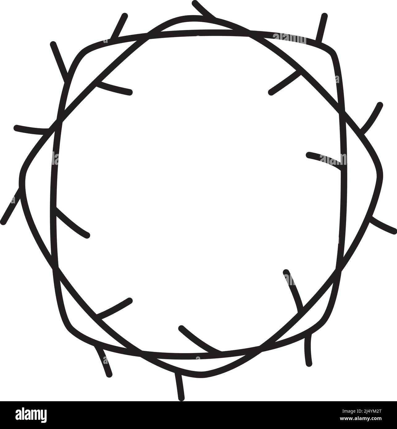 Monoline vector Crown of thorns icon. Simple illustration of Christian ...