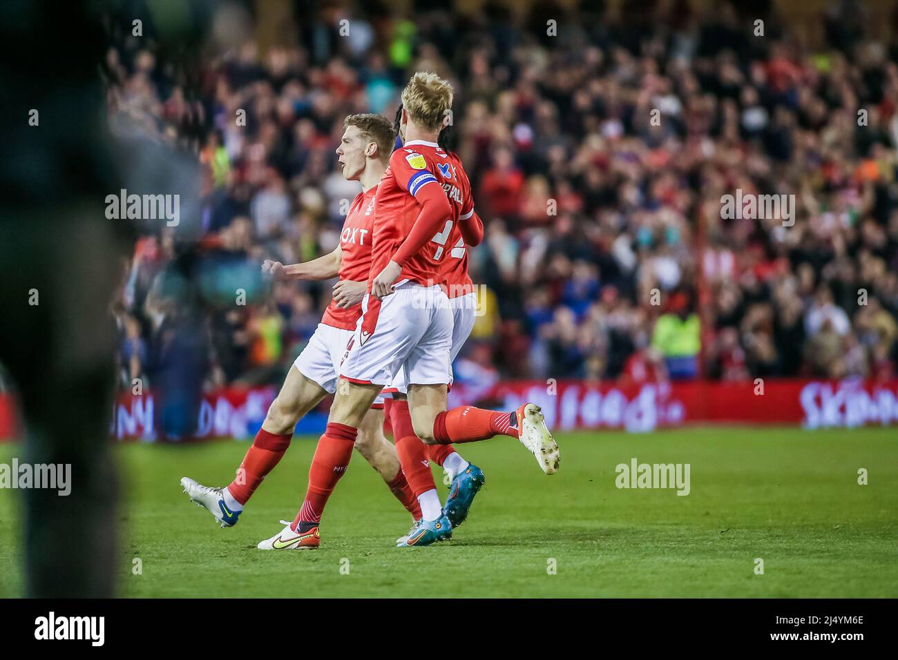 Ryan Yates #22 of Nottingham Forest celebrates after doubling his sides ...