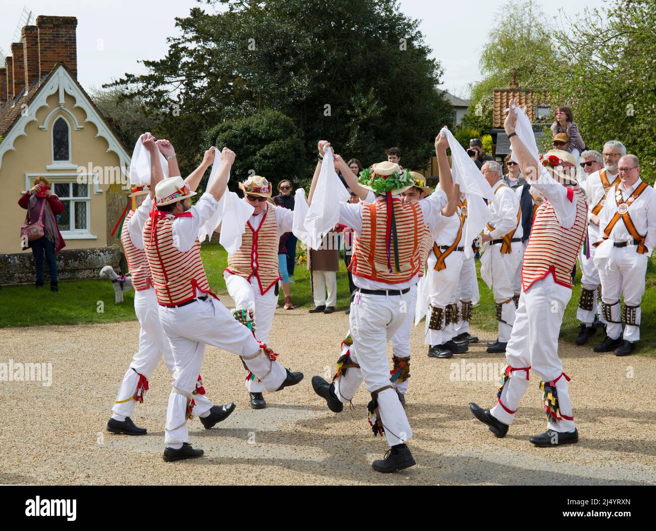 Thaxted Morris Men Dancing at Thaxted Churchyard Thaxted Essex Stock ...
