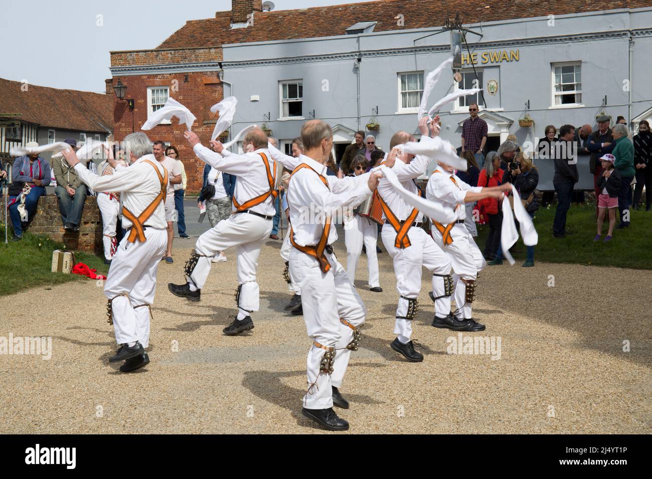 Devil's Dyke Morris Dancers Dancing at Thaxted Churchyard Essex Stock ...