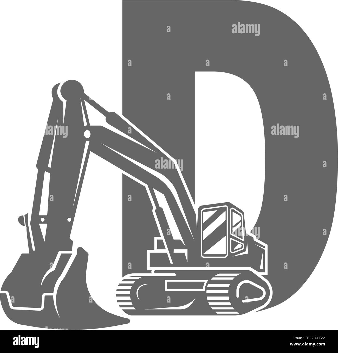 Excavator icon with letter D design illustration vector Stock Vector ...