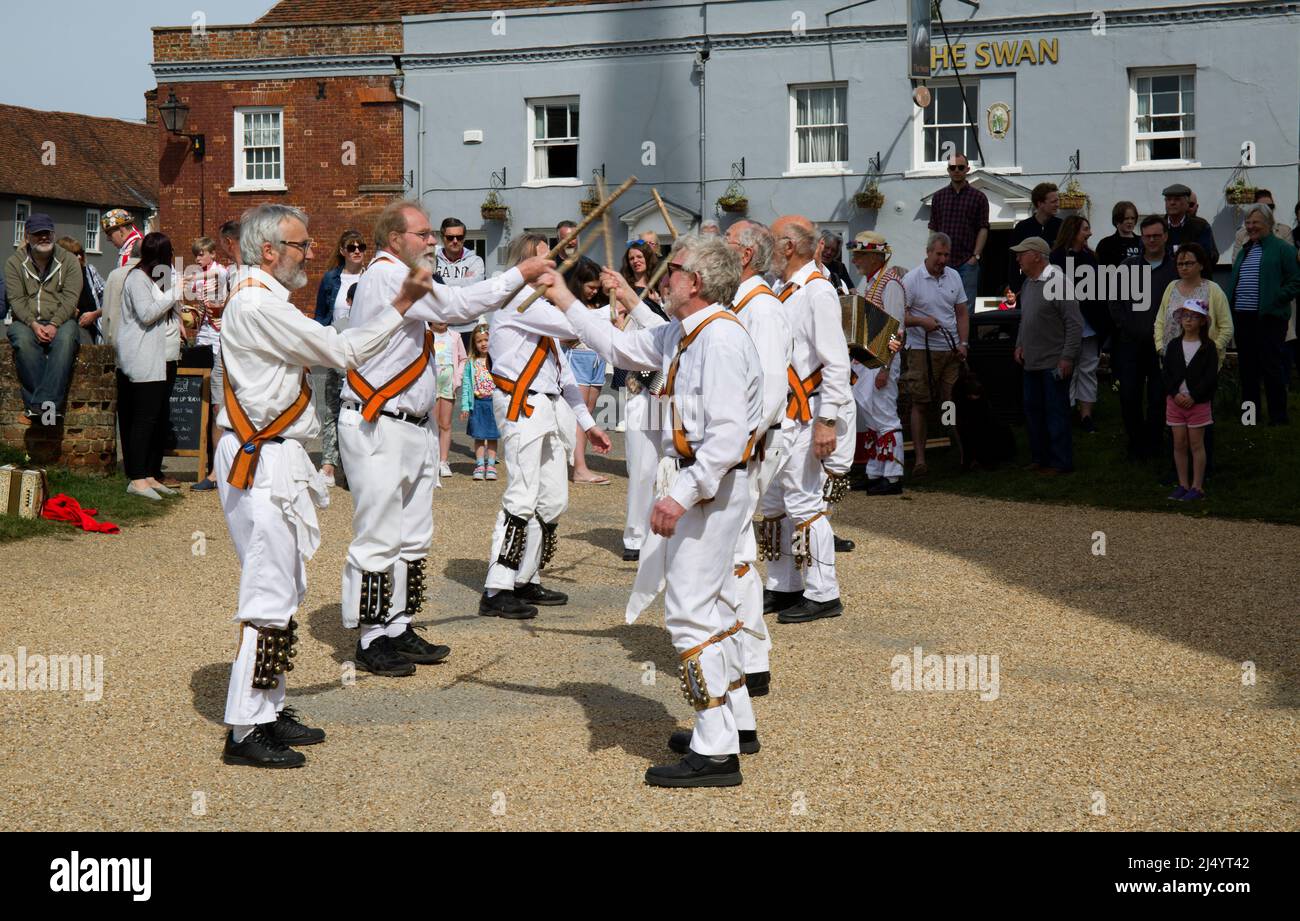 Devil's Dyke Morris Dancers Dancing at Thaxted Churchyard Essex Stock ...