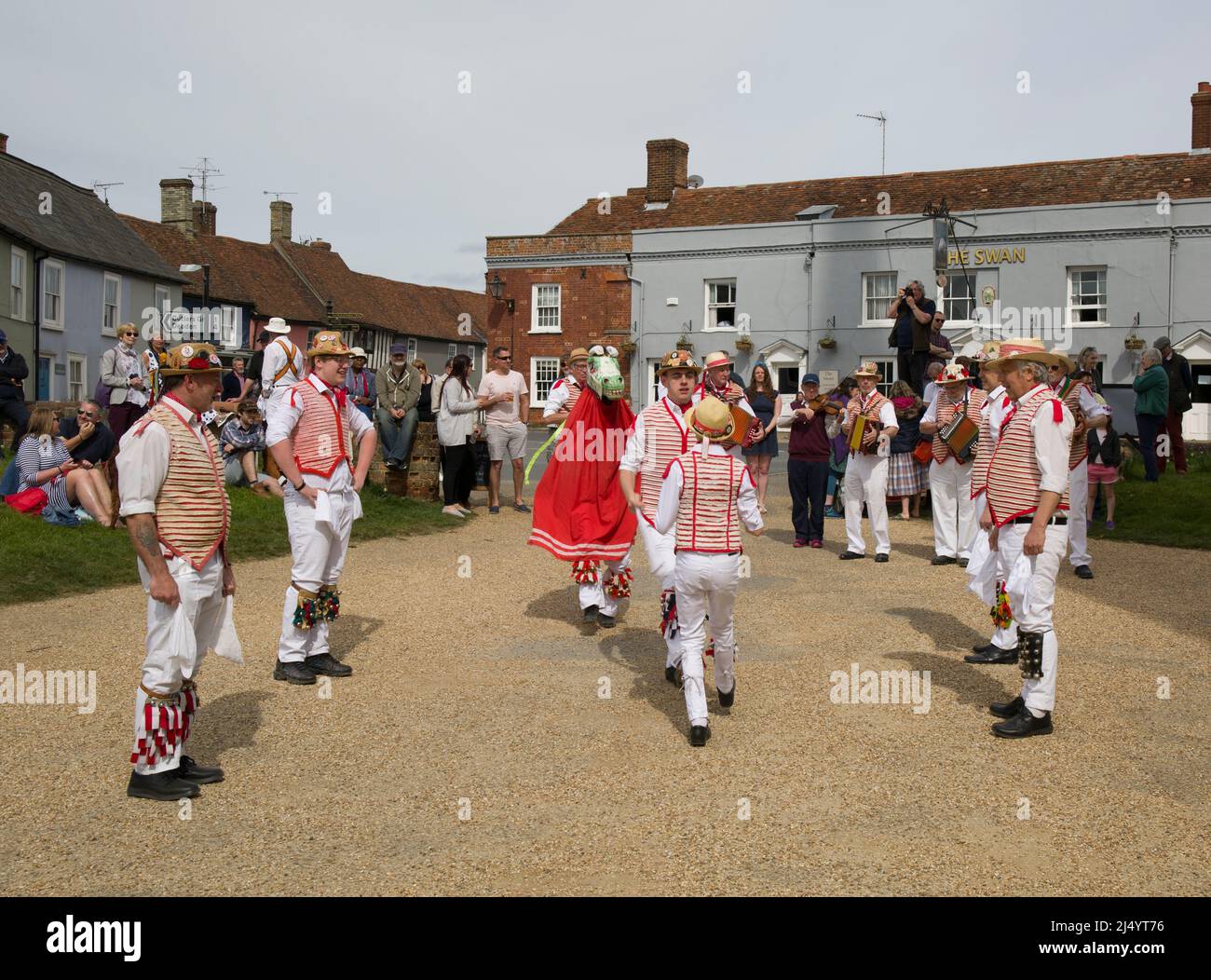 Thaxted Morris Men Dancing at Thaxted Churchyard Thaxted Essex Stock ...