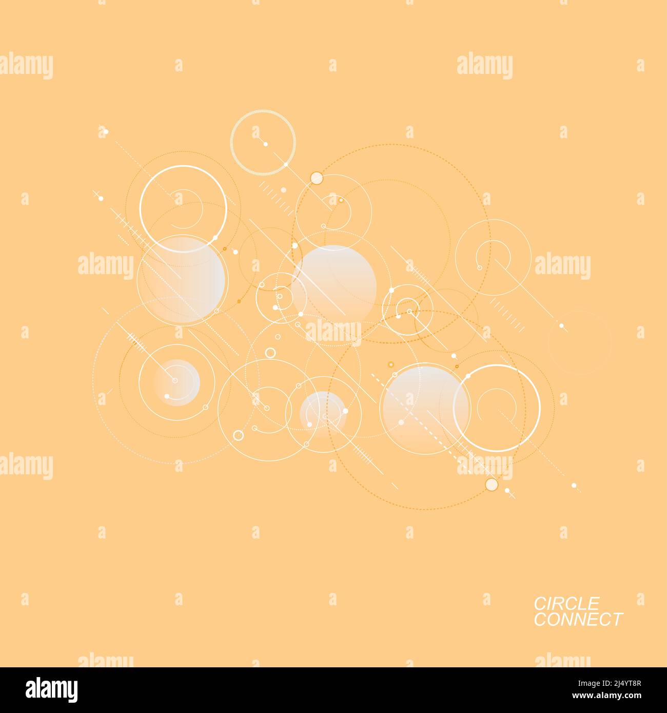 Connect circle and lines background. Geometric construction design ...