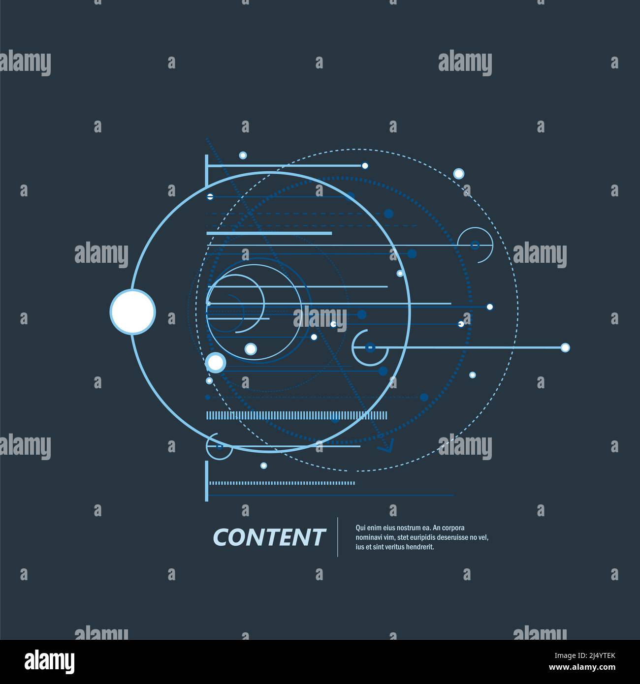 Vector circles design connection. Graphic abstract technology background. Lines connect pattern ...
