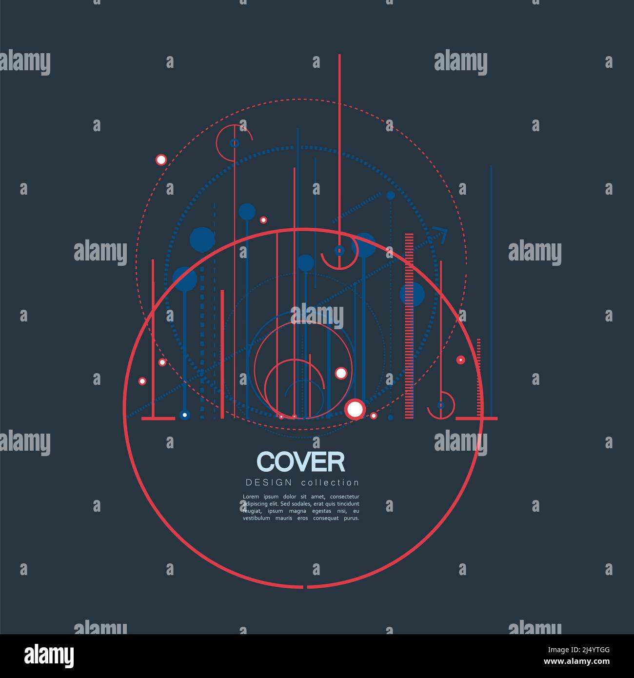 Vector circles design connection. Graphic abstract technology background. Lines connect pattern ...