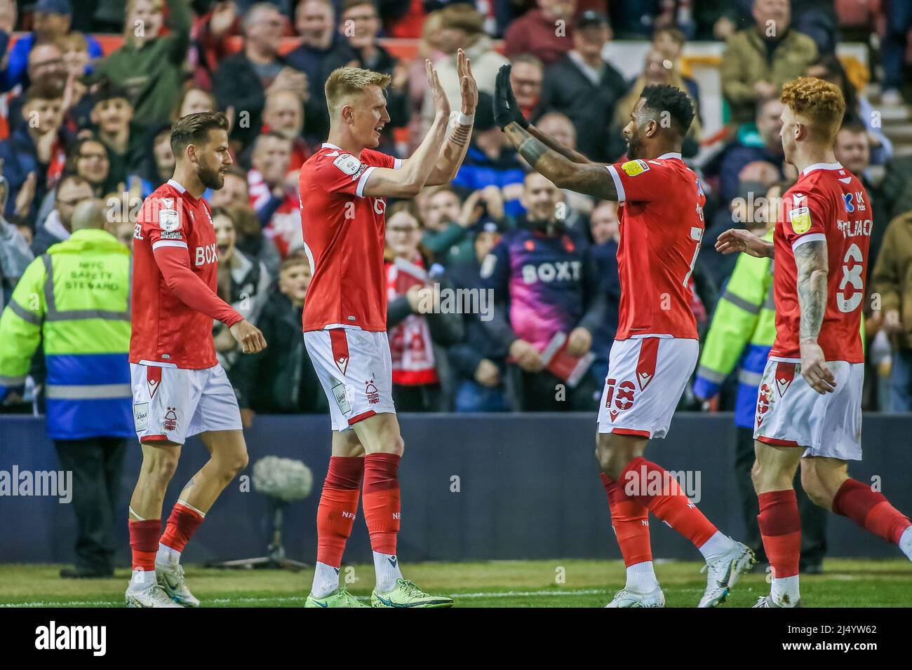 Sam Surridge #16 of Nottingham Forest celebrates after scoring against ...