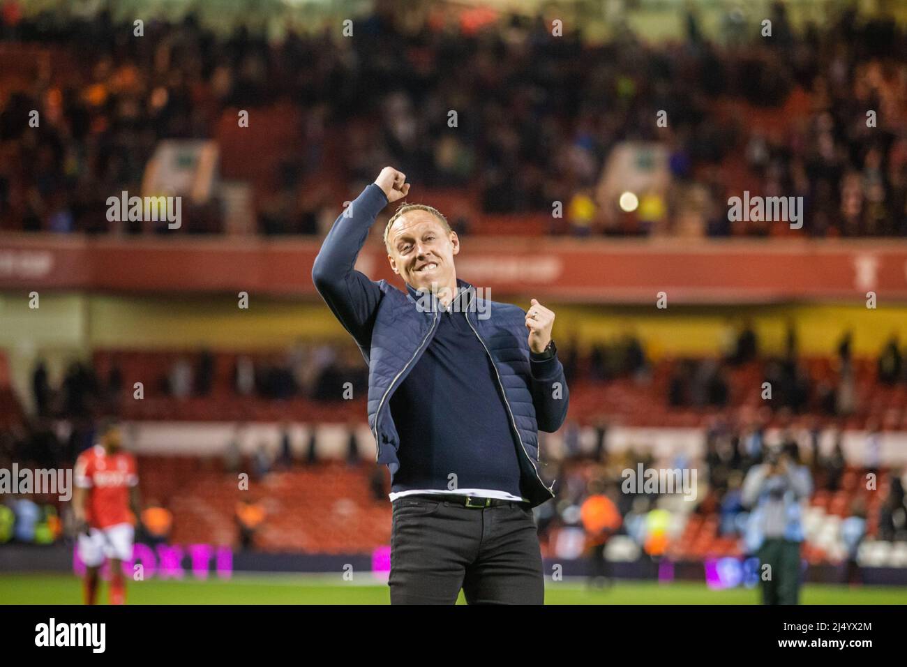 Steve Cooper, manager of Nottingham Forest celebrates at full time ...