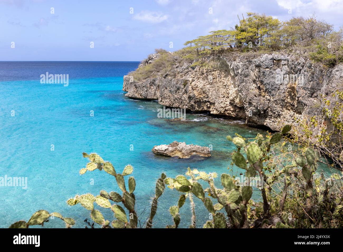 Holiday at Playa Jeremi on the Caribbean island Curacao Stock Photo - Alamy