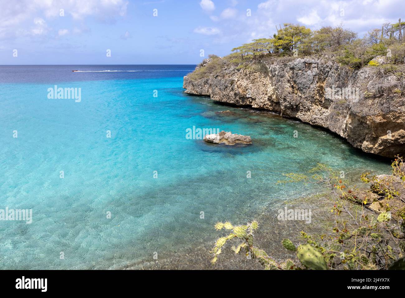 Holiday at Playa Jeremi on the Caribbean island Curacao Stock Photo - Alamy