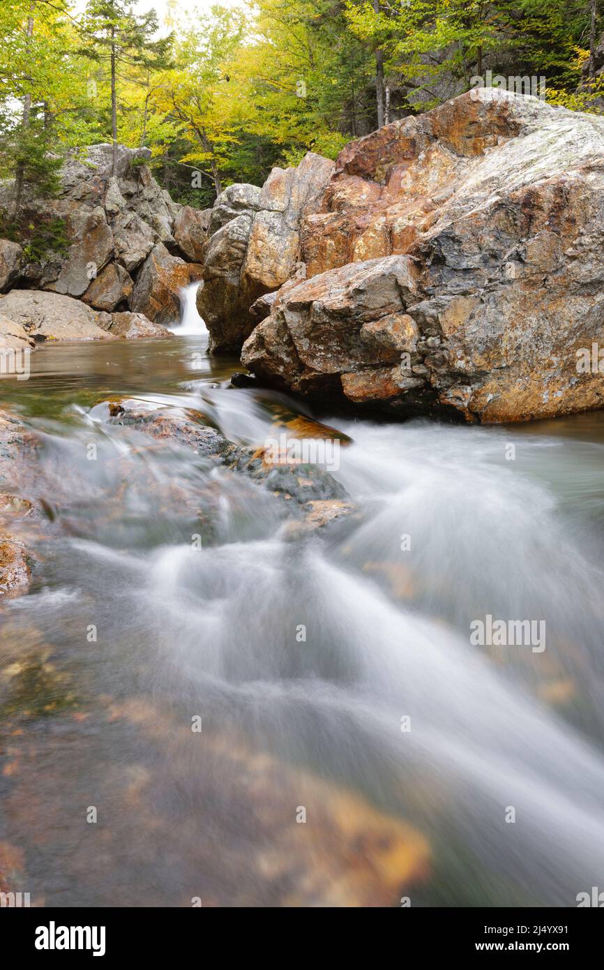 Glen Ellis Falls Viewing Area , which is located along the Ellis River in the Pinkham Notch area ...
