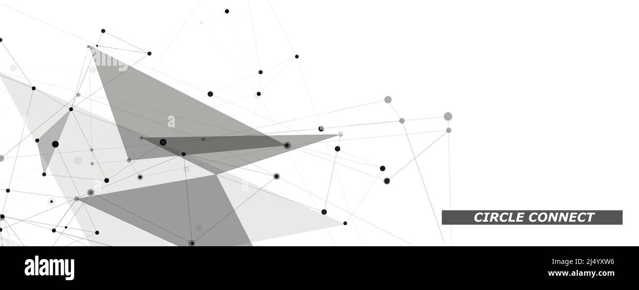 Banner with connect shapes in modern style on light background ...