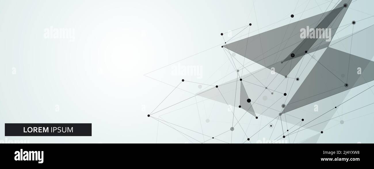 Banner with connect shapes in modern style on light background ...