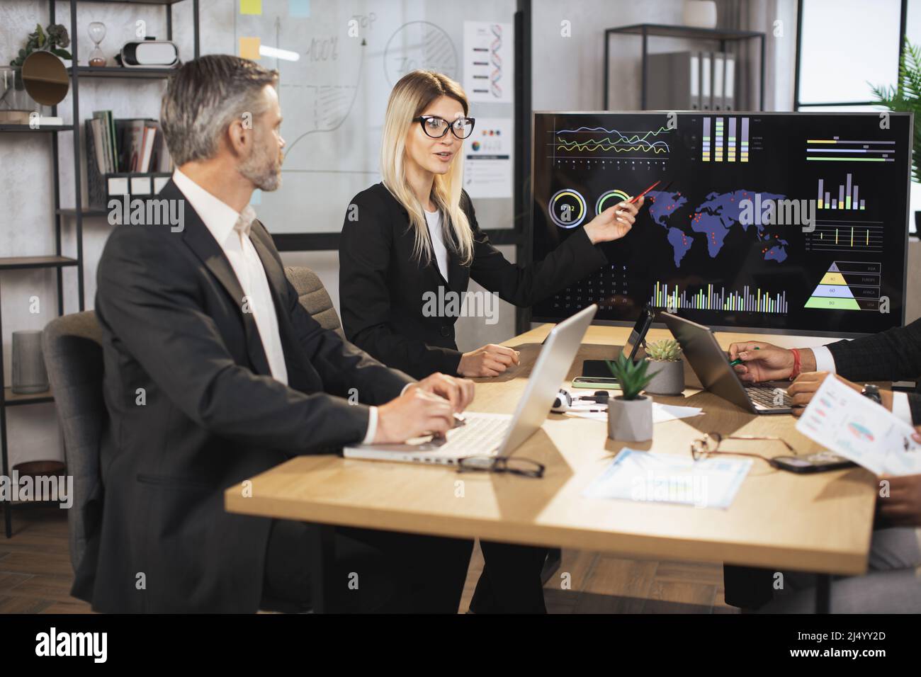 Board of diverse multiethnic directors business people at annual ...