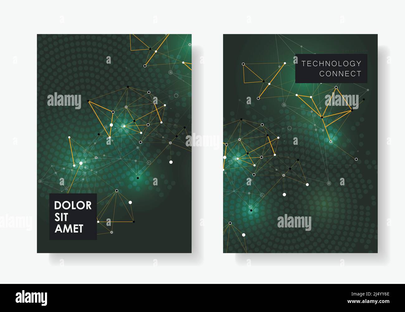 Banner promotion brochure cover with connect dots and lines. Vector ...