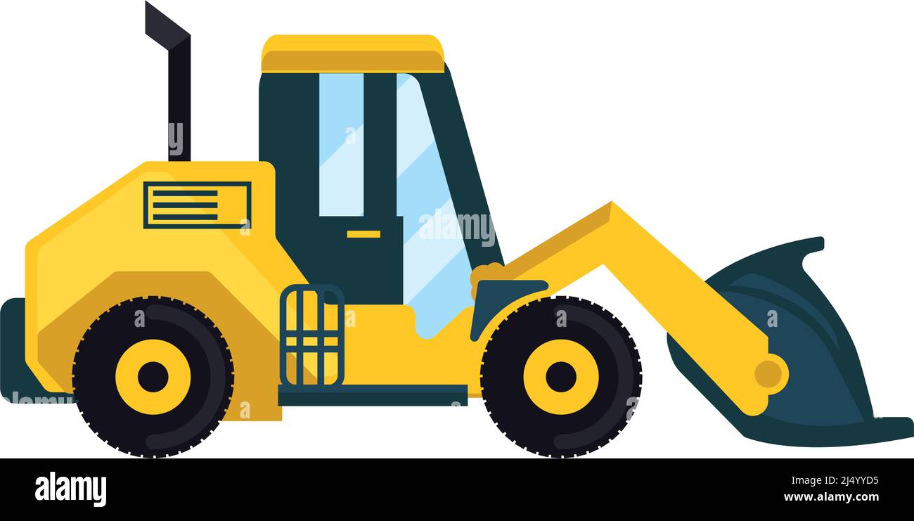 yellow digger illustration Stock Vector Image & Art - Alamy