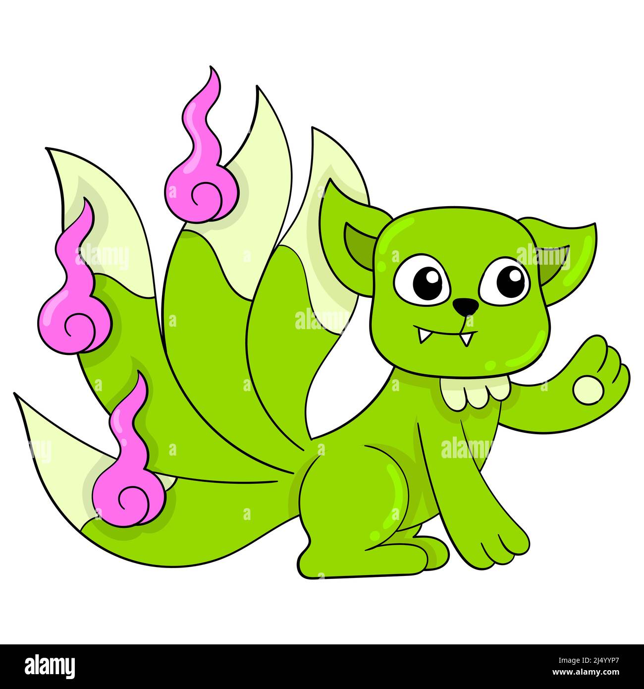 Cute cartoon green fox Cut Out Stock Images & Pictures - Alamy