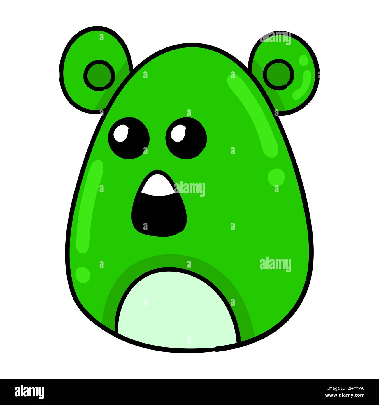 surprised face green bear Stock Vector Image & Art - Alamy