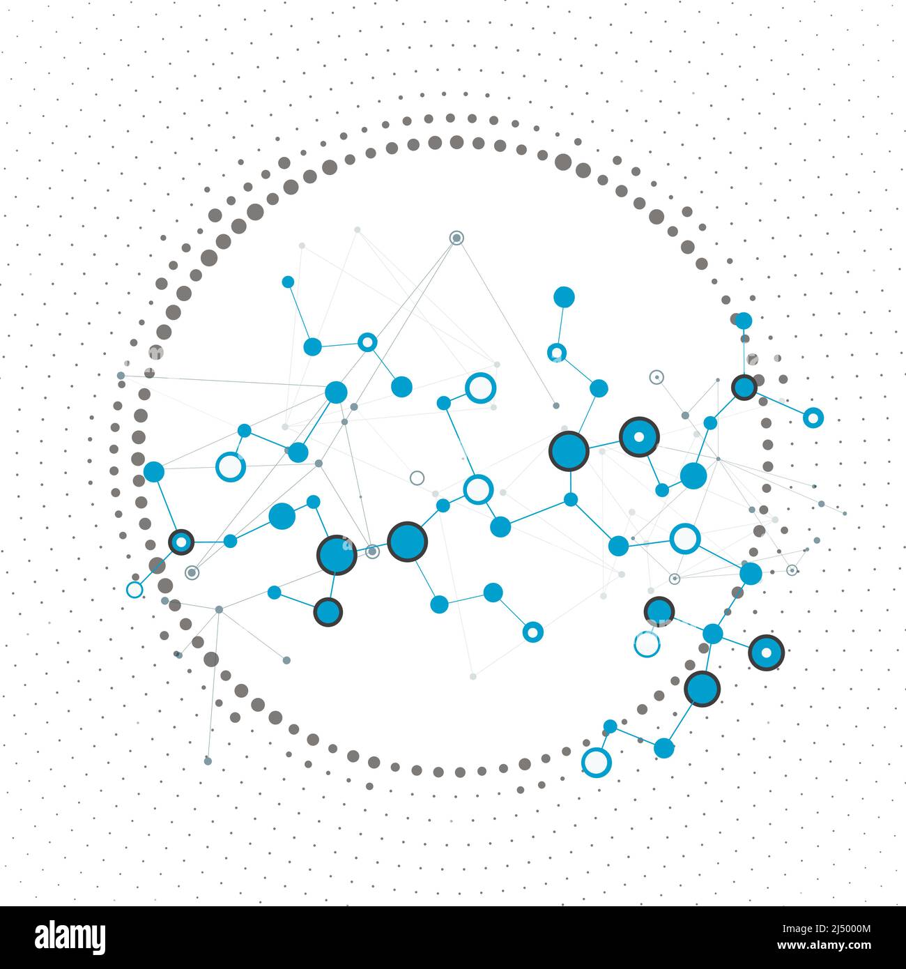 Presentation template with connect dots and lines. Digital science ...