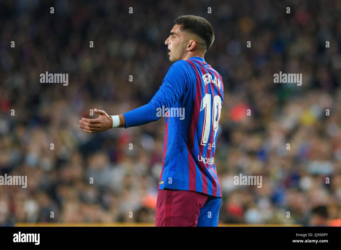 Ferran Torres of FC Barcelona during the Liga match between FC Barcelona and Cadiz CF at Camp ...
