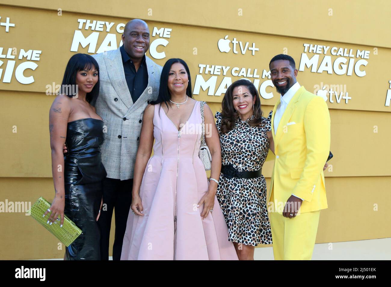 LOS ANGELES - APR 14: Elisa Johnson, Magic Johnson, Cookie Johnson ...