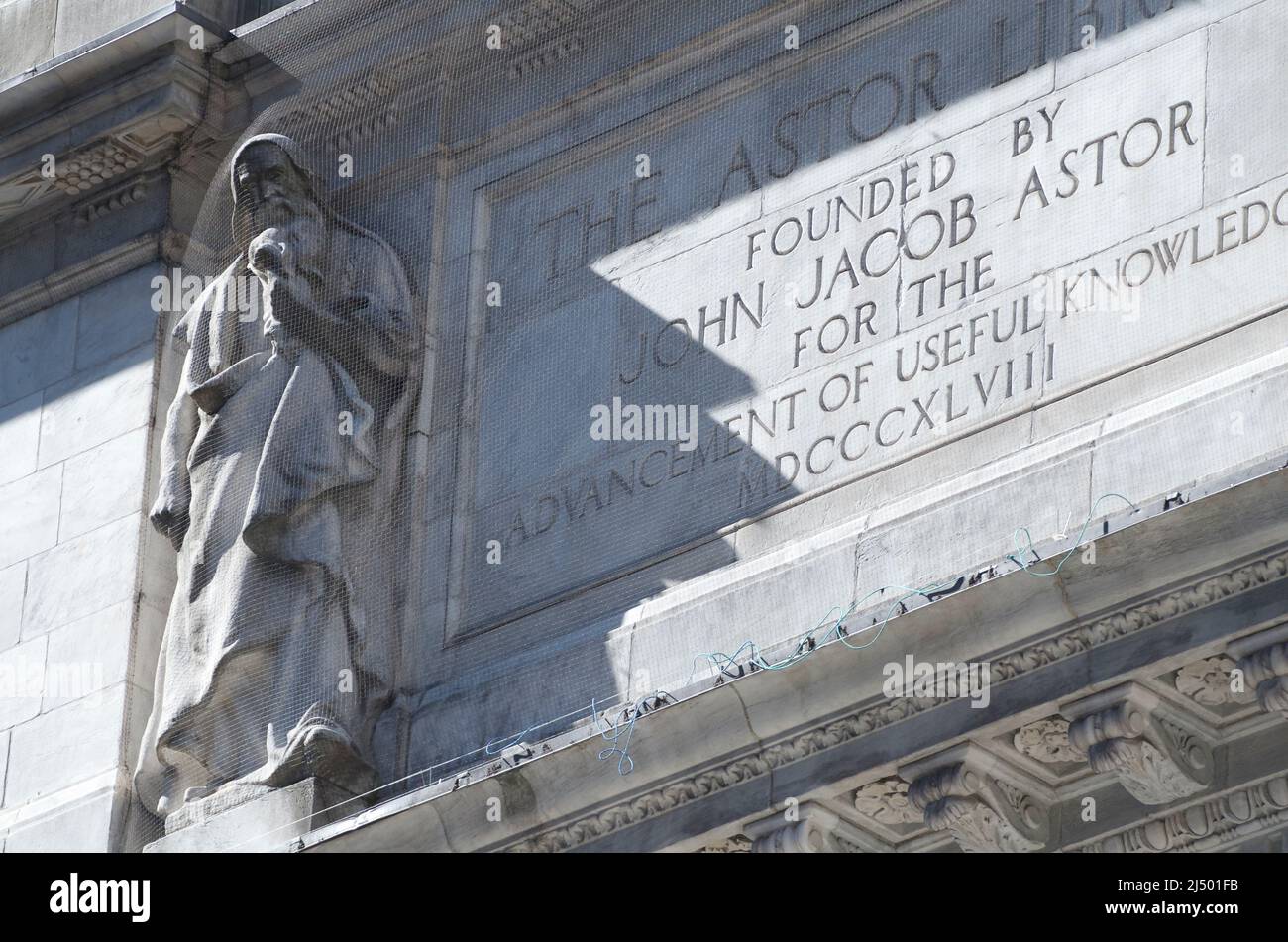 Stone carving and ornamentation at the New York City Library Stock ...