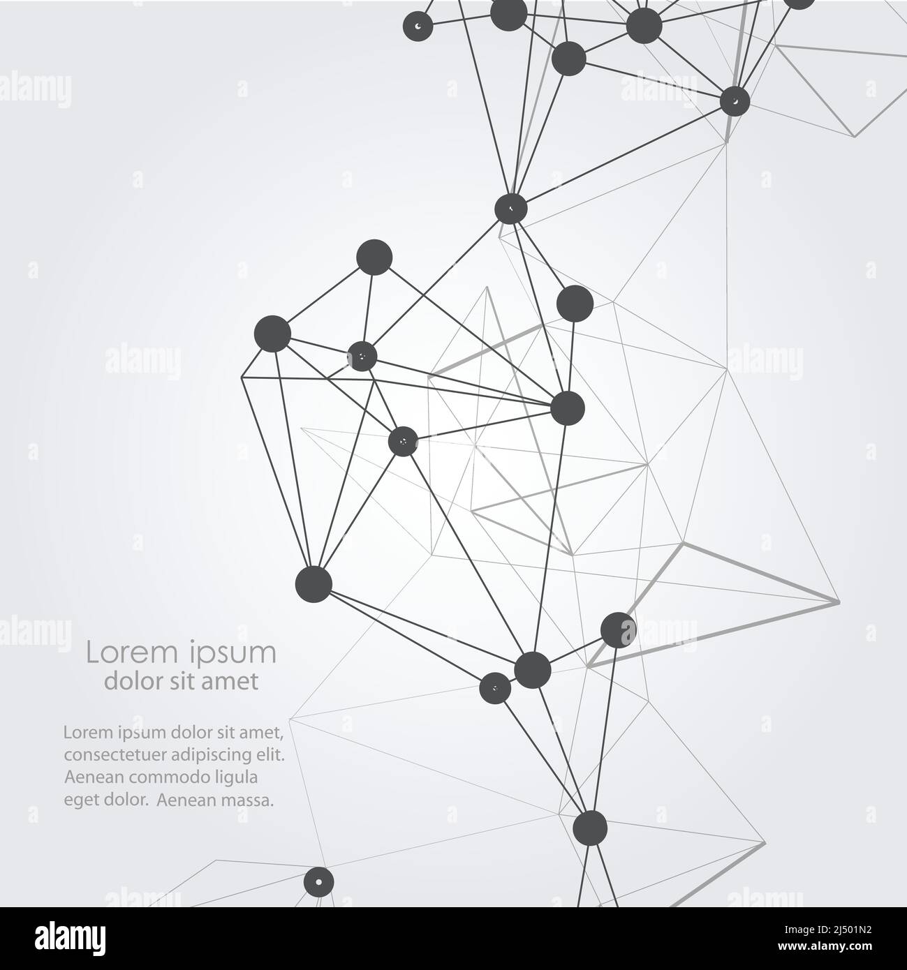 Black molecules in modern style on light background. Design material ...