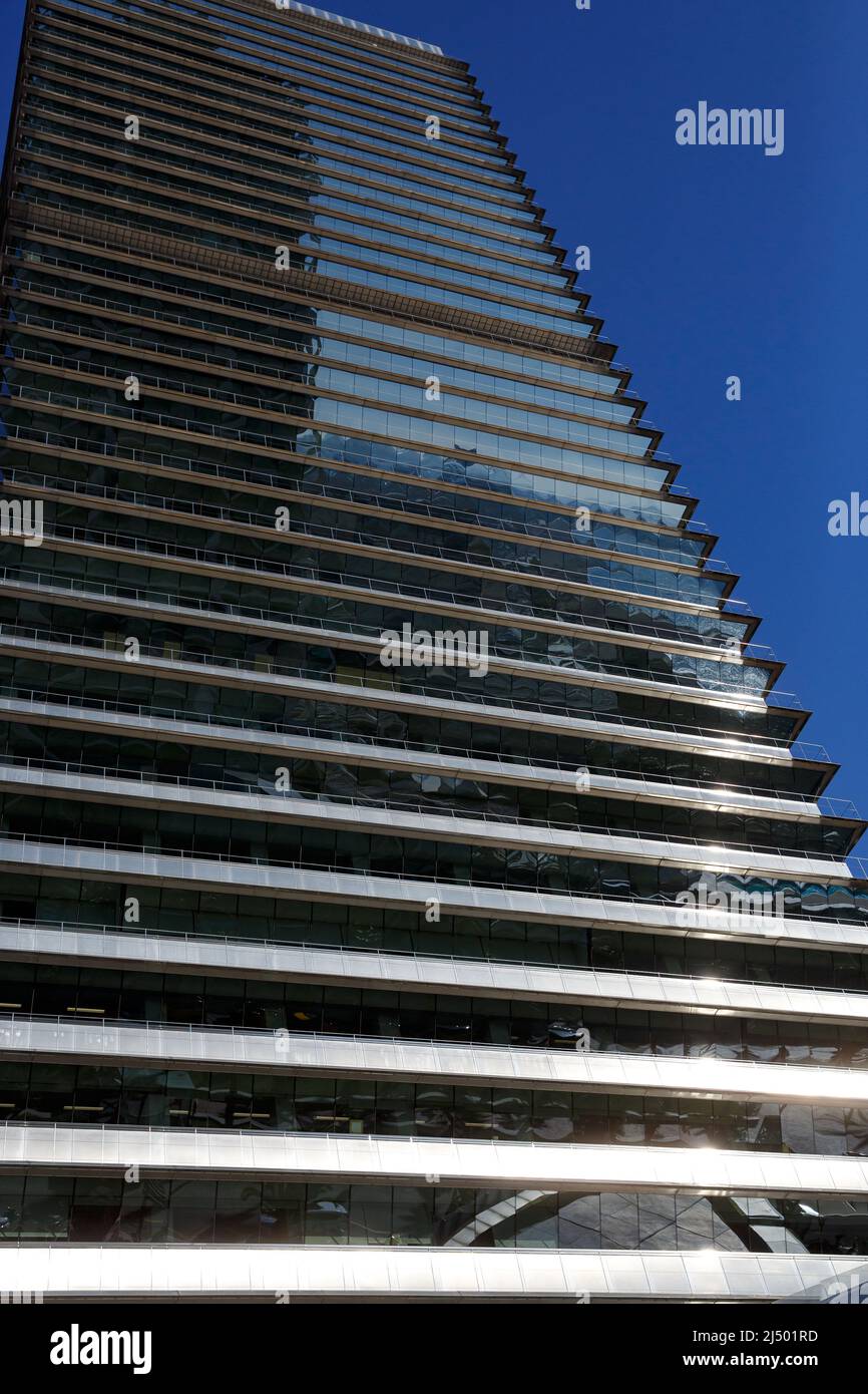 Balconies of modern glass building skyscrapers Stock Photo - Alamy