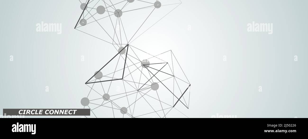 Chain polygon connections in abstract style. Communication vector ...