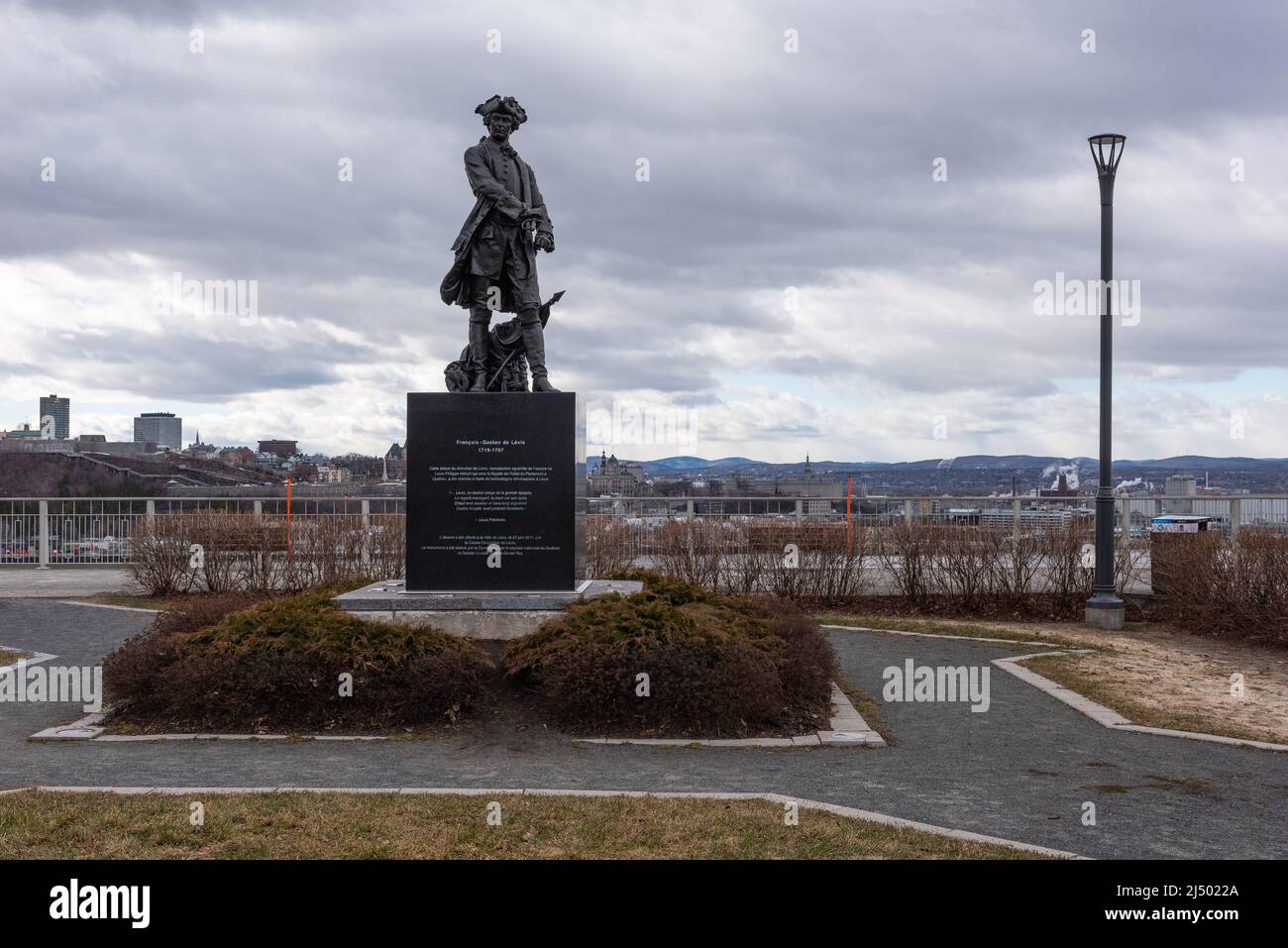Sculpture of Chevalier-de-Levis on the Terrace of the Chevalier-de ...