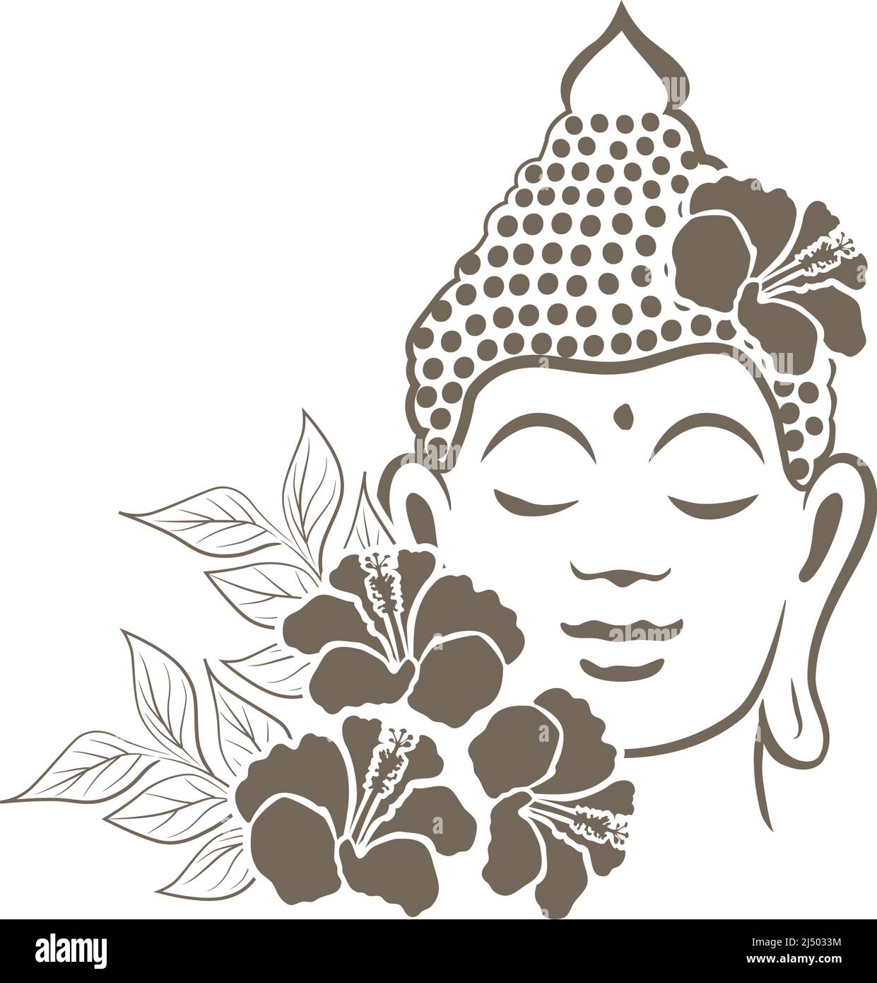 Buddha with flowers Stock Vector Image & Art - Alamy