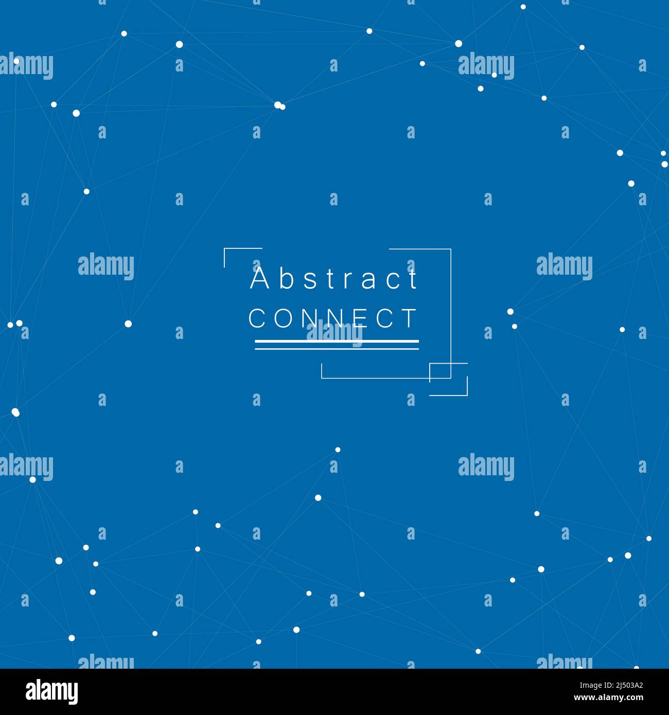 Network dots in line art style. Vector pattern on blue background ...