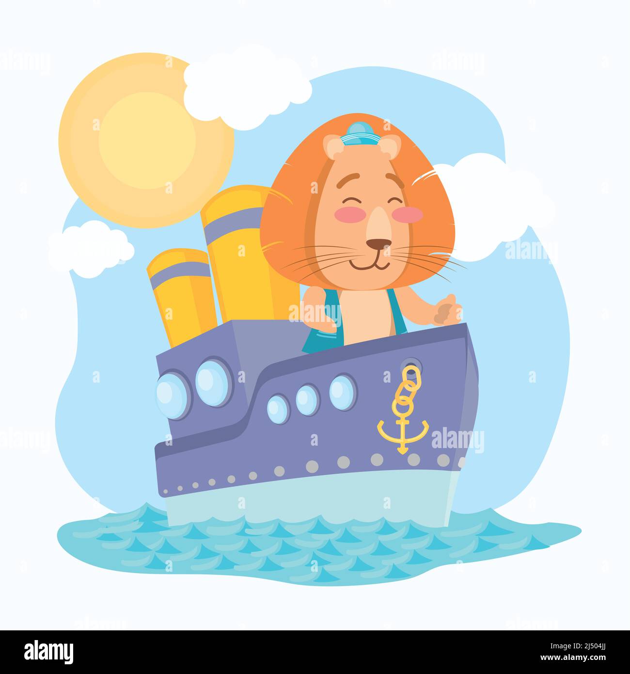 lion on pirate steamboat Stock Vector Image & Art - Alamy