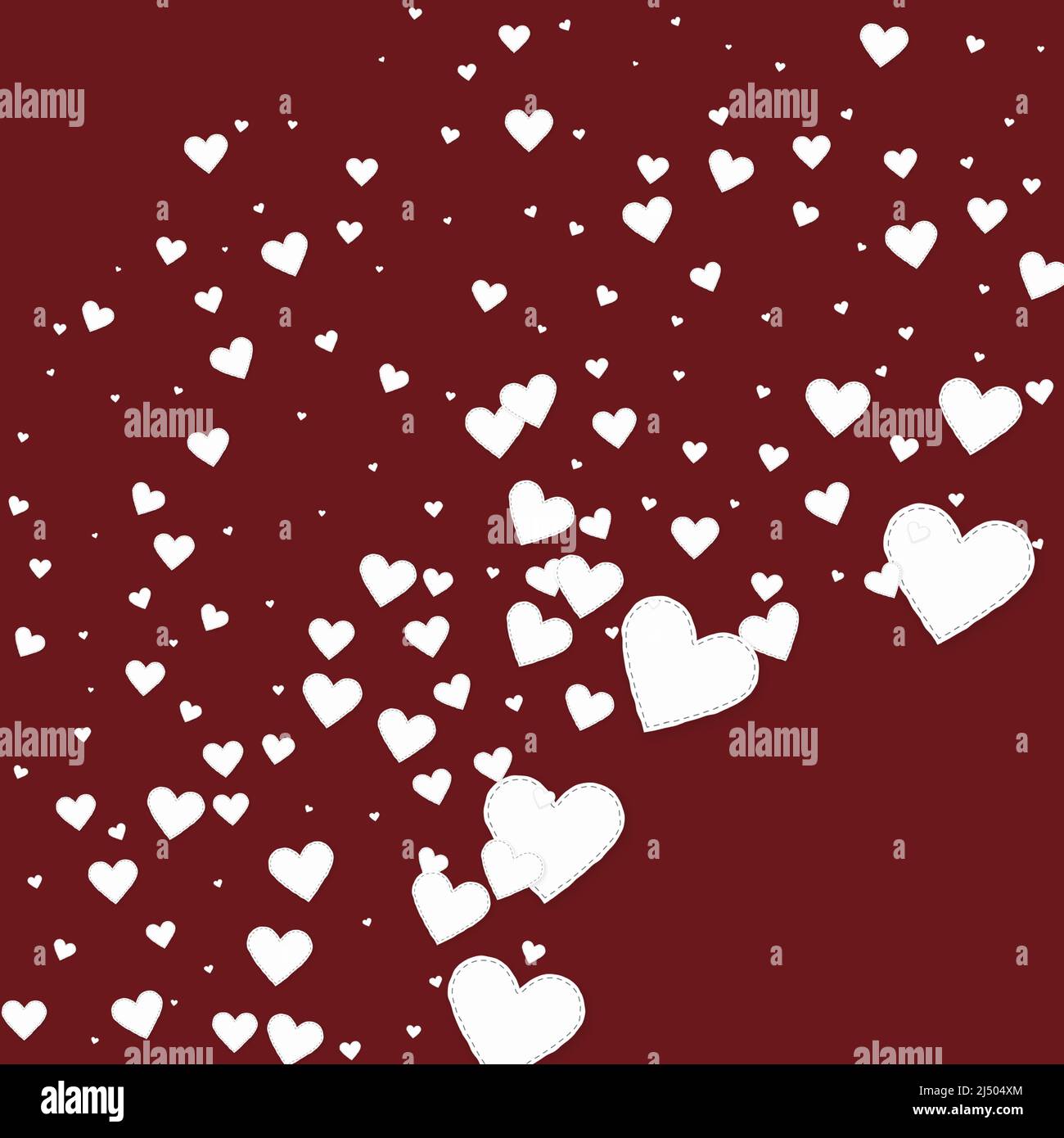 White heart love confettis. Valentine's day corner classy background ...