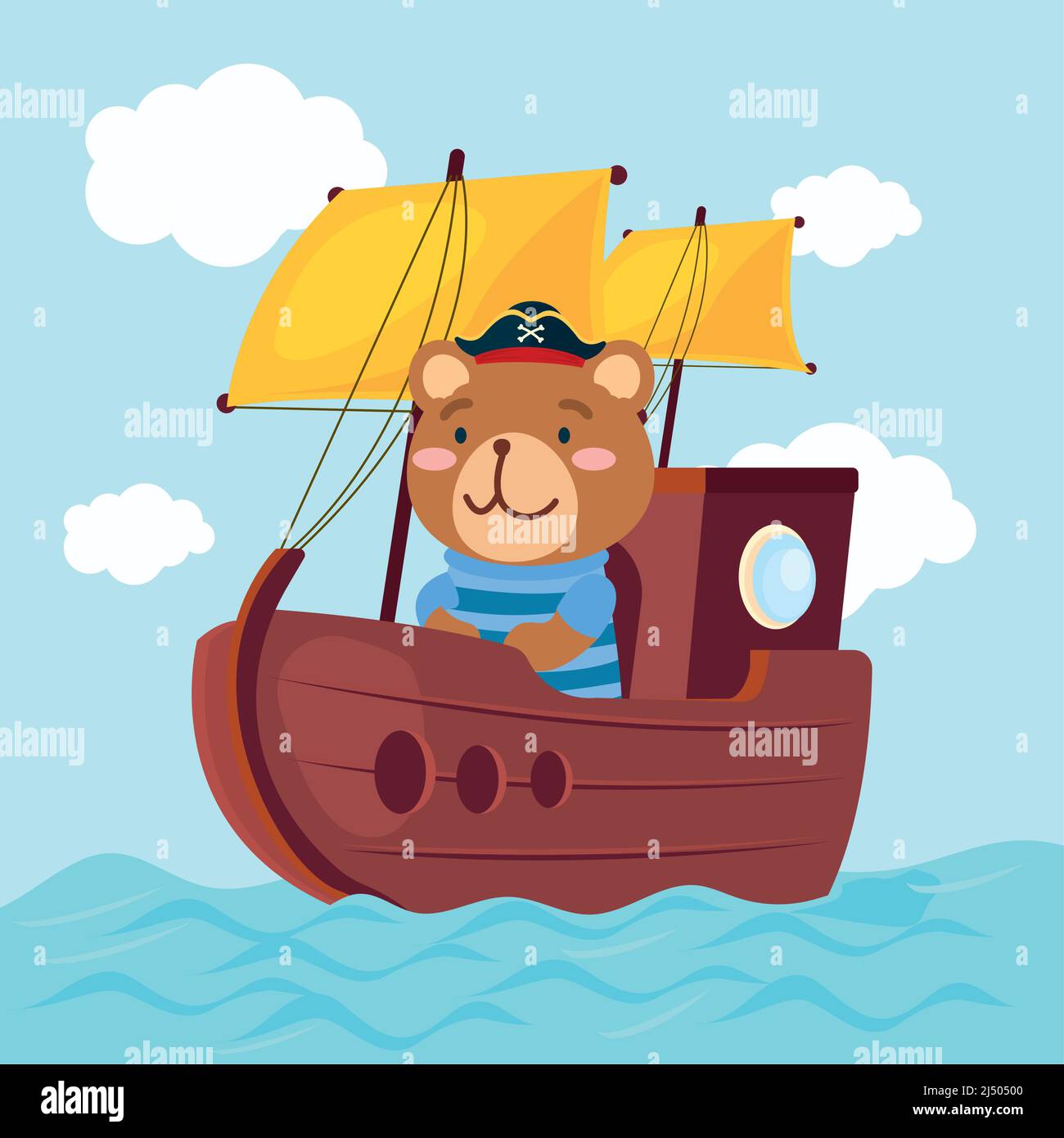 bear on pirate ship Stock Vector Image & Art - Alamy